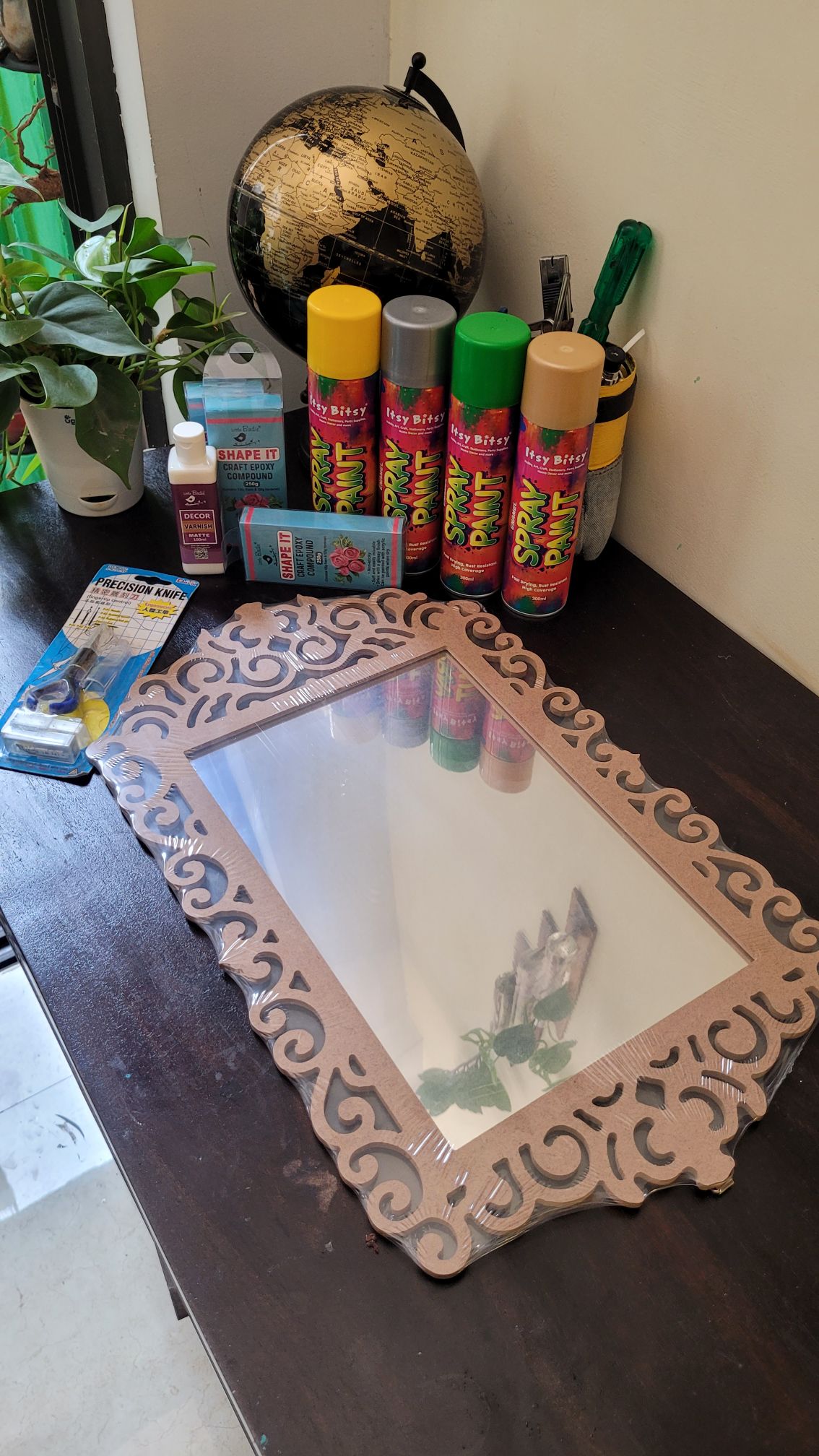 DIY Vintage Mirror Made from MDF Precut Kit from Itsybitsy – TheKraftco