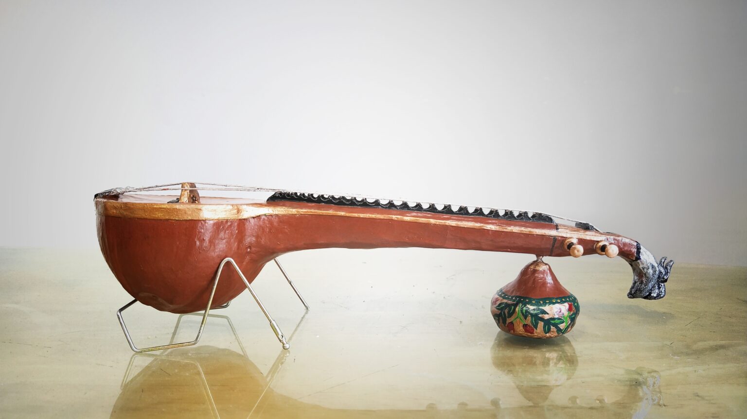 How to Make a Miniature Veena Musical Instrument Using Coconut Shell ...